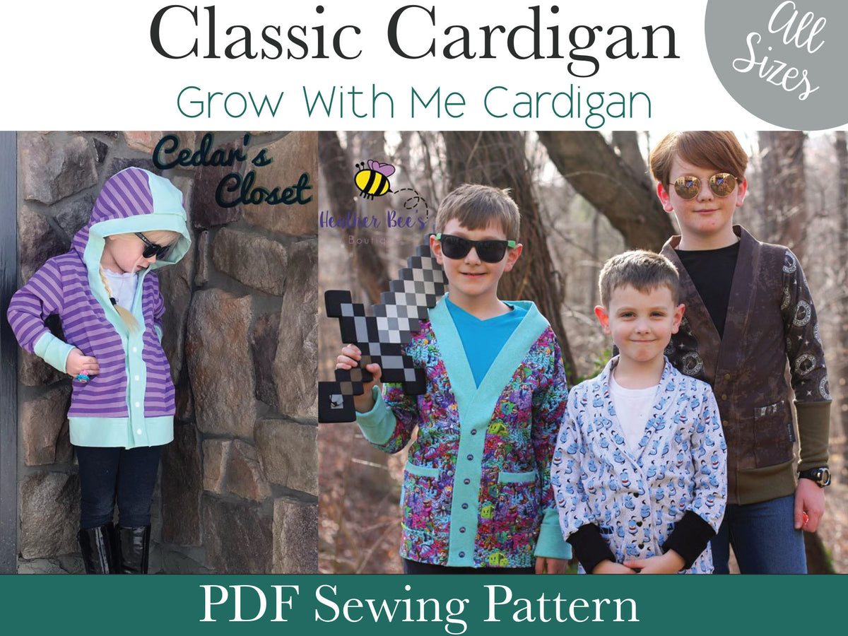 All Sizes Classic Cardigan - PDF Apple Tree Sewing Pattern (bonus exte ...